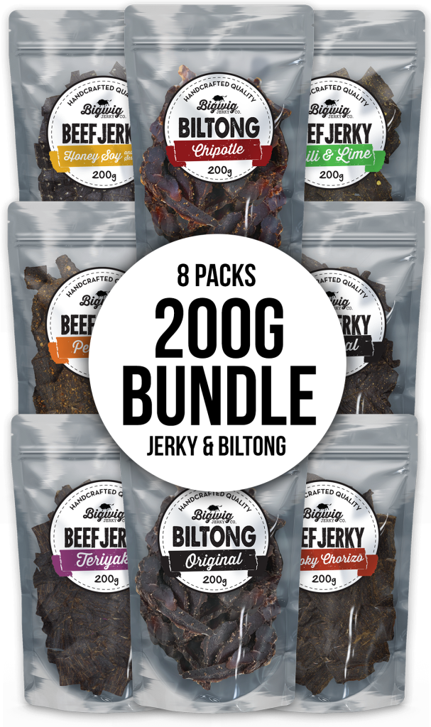 Variety Bundle 8 x 200g Packs - Save $24 | Bigwig Jerky Co.